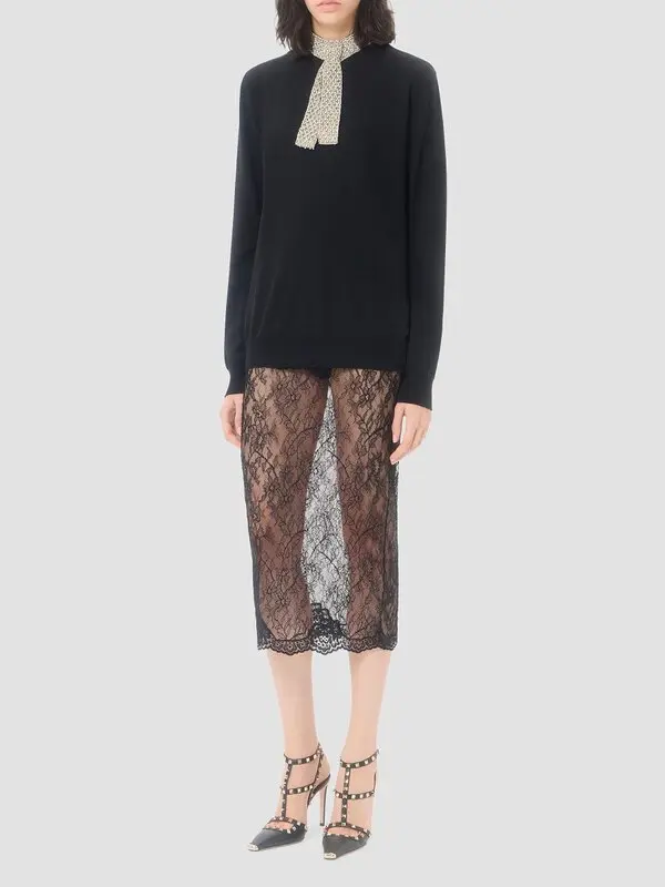 Valentino Garavani Embroidered Wool Jumper - Black
