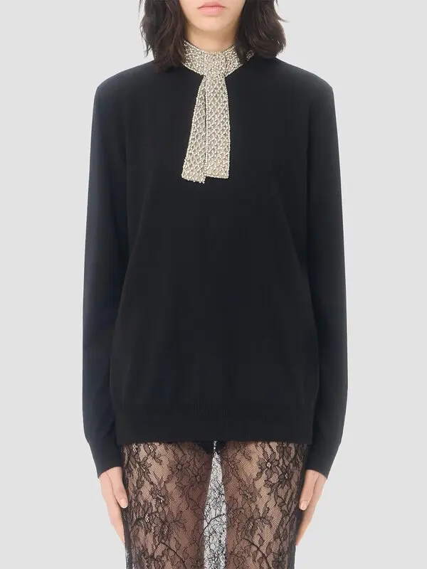 Valentino Garavani Embroidered Wool Jumper - Black
