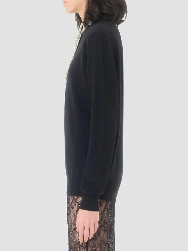 Valentino Garavani Embroidered Wool Jumper - Black