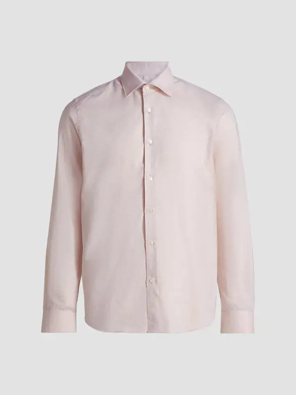 SAKS FIFTH AVENUE Collection Mélange Cotton Sport Shirt - Green