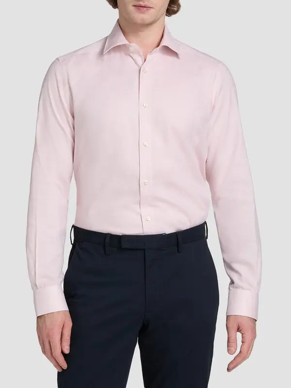 SAKS FIFTH AVENUE Collection Mélange Cotton Sport Shirt - Pink