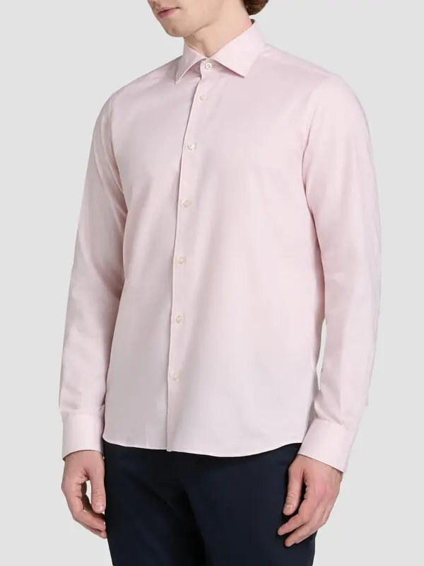 SAKS FIFTH AVENUE Collection Mélange Cotton Sport Shirt - Pink