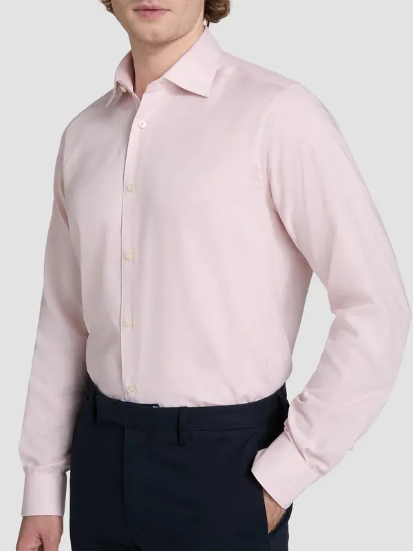 SAKS FIFTH AVENUE Collection Mélange Cotton Sport Shirt - Pink