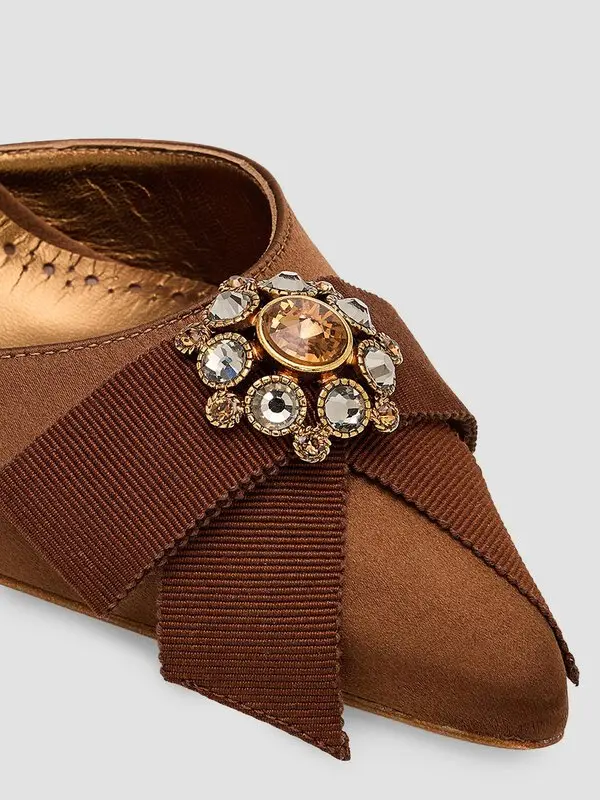 Manolo Blahnik Apidosa Embellished D'orsay Pumps - Medium Brown