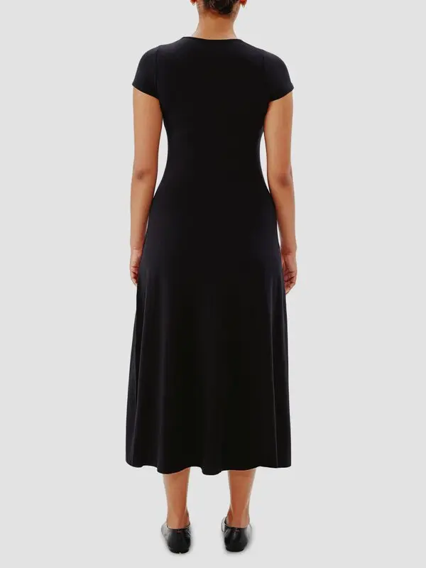 Another Tomorrow Fitted Tee Dress - Black