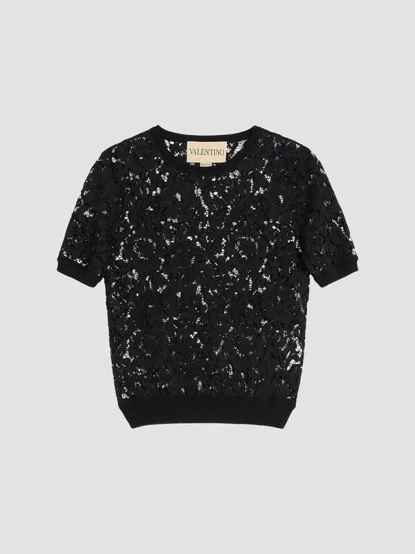 Valentino Garavani Lace And Cotton Sweater