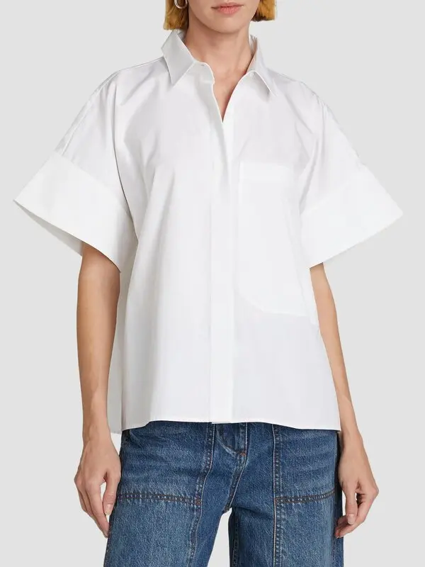 Co Boxy Tton Poplin Button-front Shirt