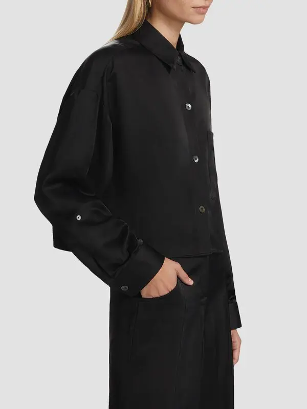 TWP Soon To Be Ex Linen-blend Crop Shirt