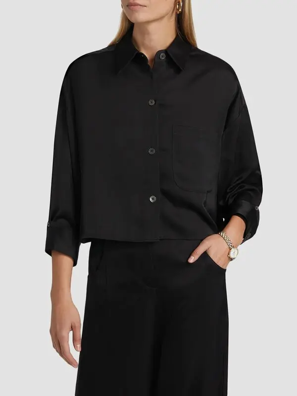 TWP Soon To Be Ex Linen-blend Crop Shirt