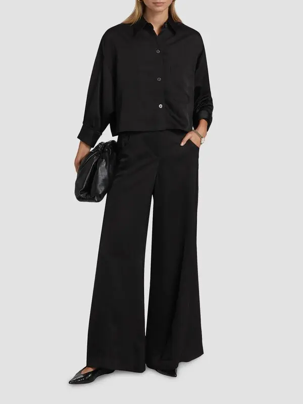 TWP Soon To Be Ex Linen-blend Crop Shirt