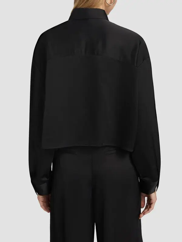 TWP Soon To Be Ex Linen-blend Crop Shirt