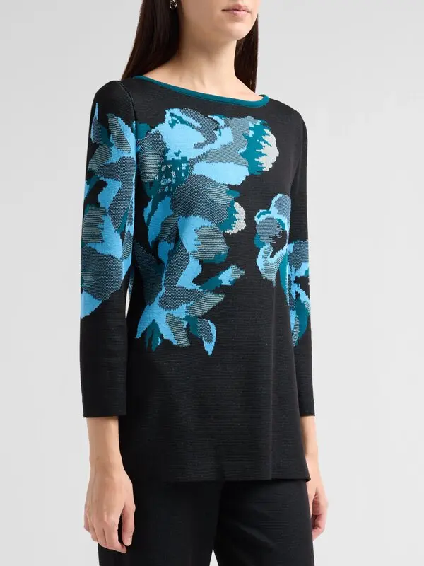 Ming Wang Floral Jacquard Tunic Top