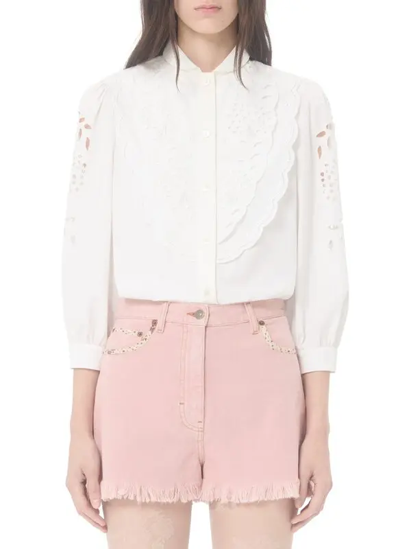 Valentino Garavani Embroidered Poplin Shirt - White