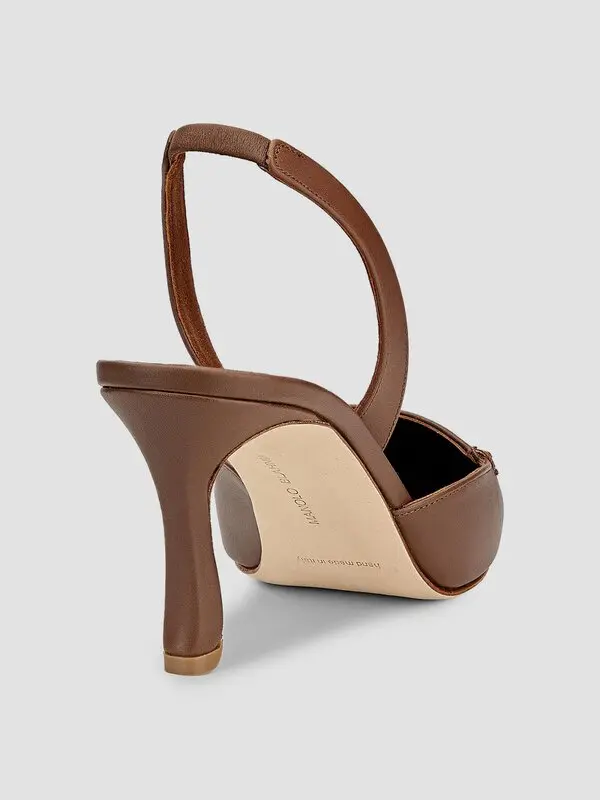 Manolo Blahnik Cleosli 70mm Leather Slingback Pumps