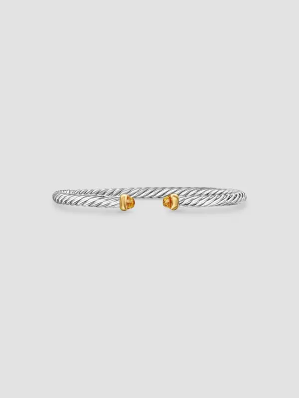 David Yurman Cable Flex Bracelet In Sterling - Citrine
