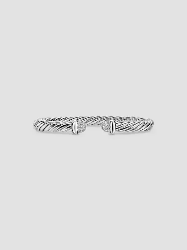 David Yurman Cable Flex Bracelet In Sterling - Diamond
