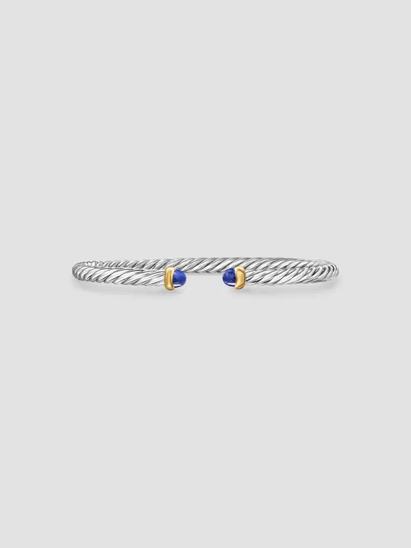 David Yurman Cable Flex Bracelet In Sterling - Lapis Lazuli