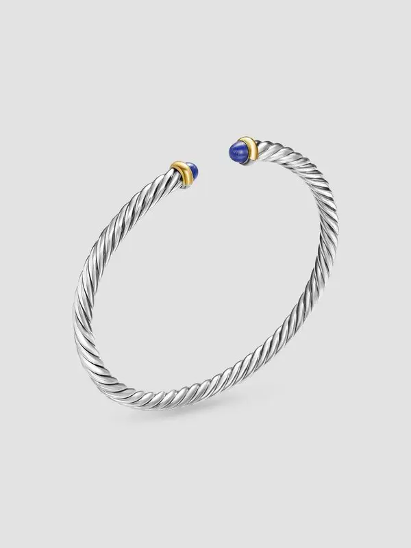 David Yurman Cable Flex Bracelet In Sterling - Lapis Lazuli