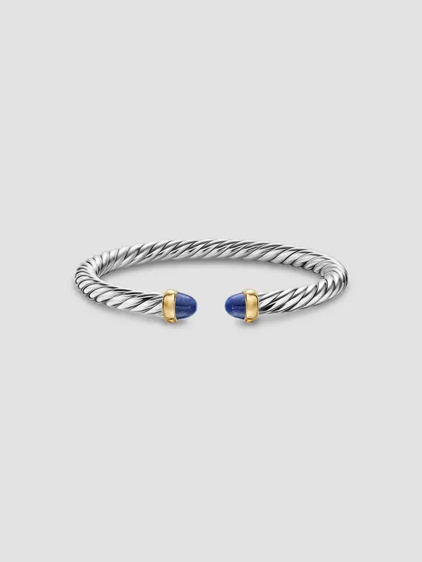 David Yurman Cable Flex Bracelet In Sterling - Lapis Lazuli