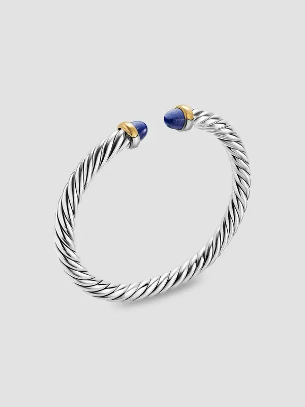 David Yurman Cable Flex Bracelet In Sterling - Lapis Lazuli