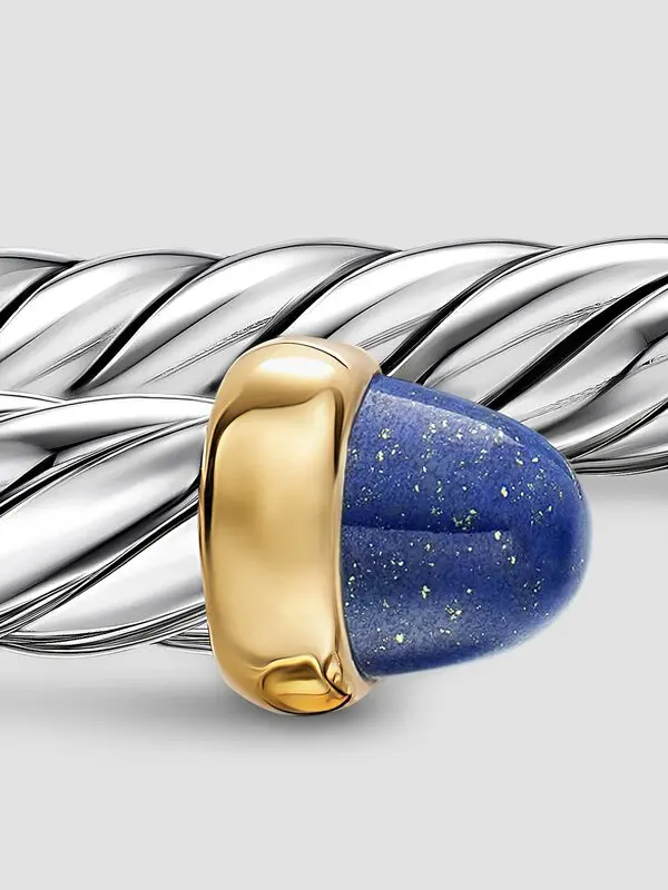 David Yurman Cable Flex Bracelet In Sterling - Lapis Lazuli