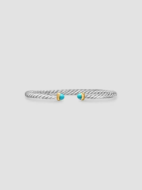 David Yurman Cable Flex Bracelet In Sterling - Turquoise