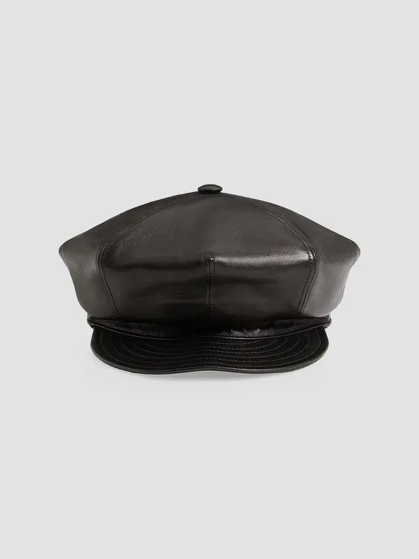 Valentino Garavani Vlogo Signature Leather Cap