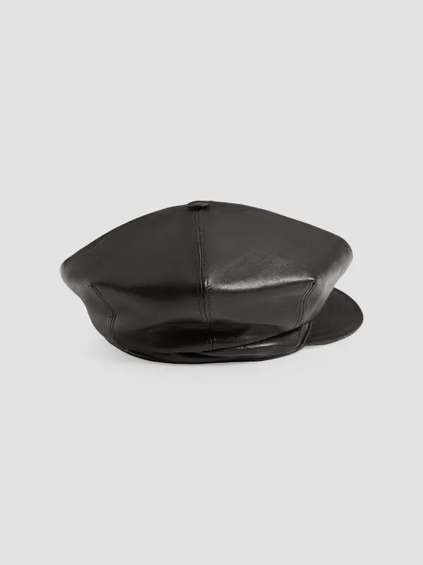 Valentino Garavani Vlogo Signature Leather Cap