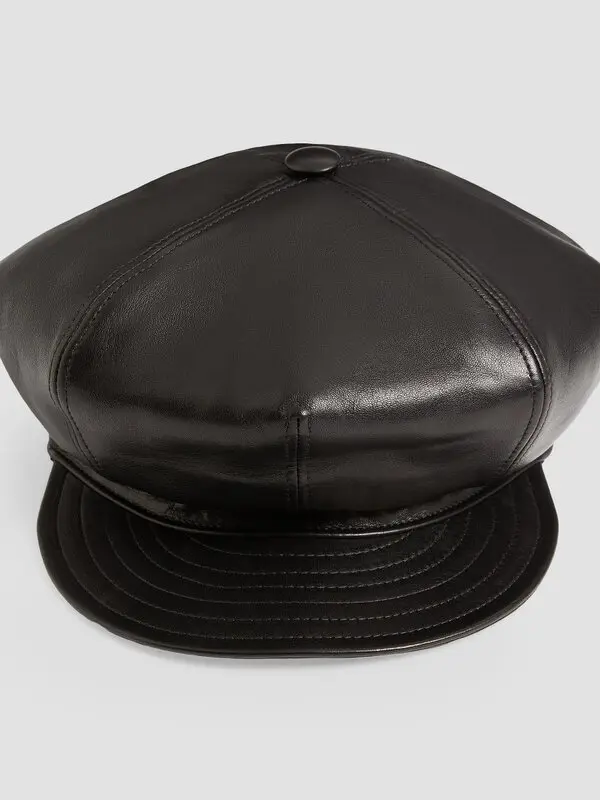 Valentino Garavani Vlogo Signature Leather Cap
