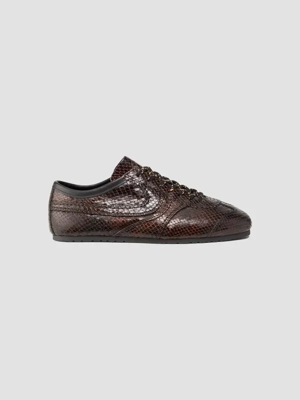 Dries Van Noten Snake-embossed Leather Sneakers