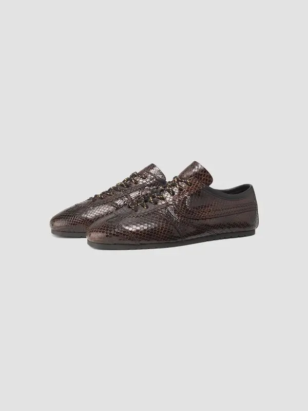 Dries Van Noten Snake-embossed Leather Sneakers