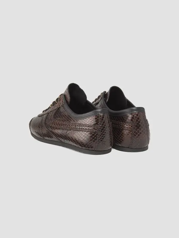 Dries Van Noten Snake-embossed Leather Sneakers