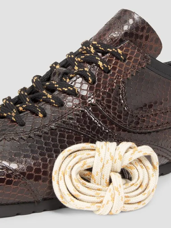 Dries Van Noten Snake-embossed Leather Sneakers
