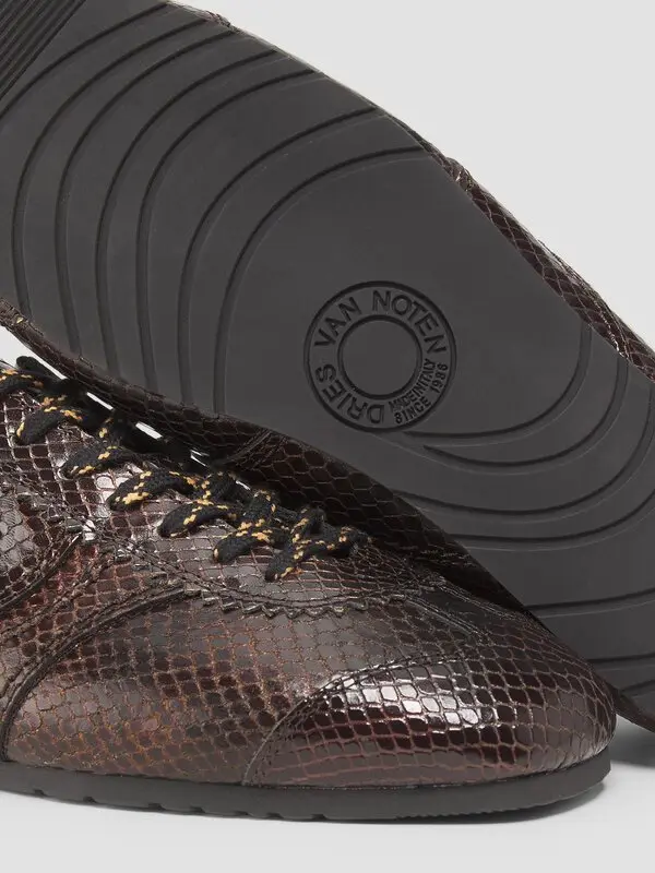 Dries Van Noten Snake-embossed Leather Sneakers