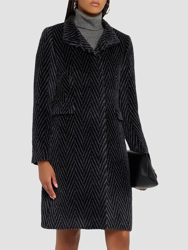 CHIARULLI Feronia Alpaca-blend Chevron Coat