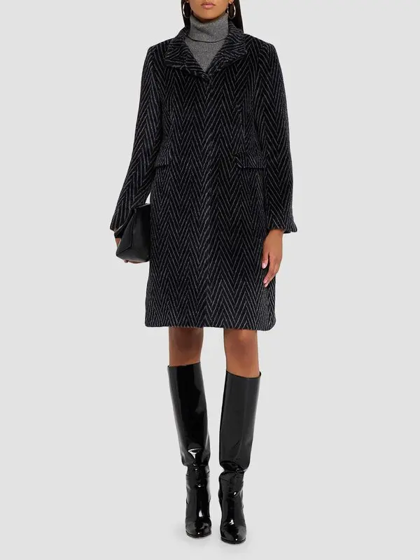 CHIARULLI Feronia Alpaca-blend Chevron Coat