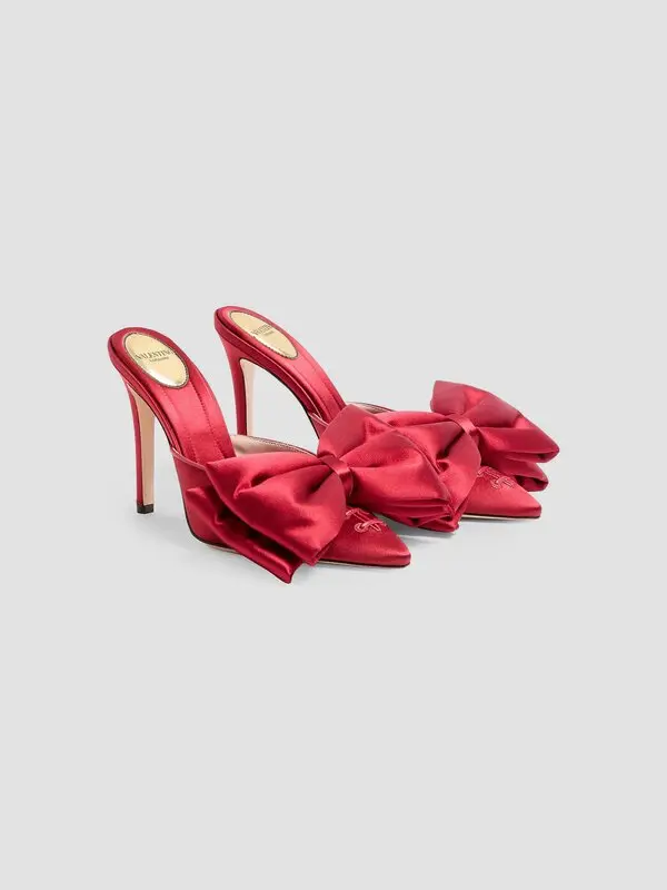 Valentino Garavani Yolande 105mm Satin Mules - Red
