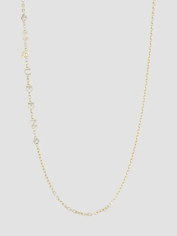 Alexander McQueen Goldtone & Glass Crystal Logo Chain Necklace