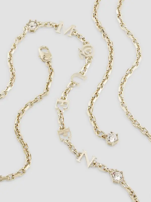 Alexander McQueen Goldtone & Glass Crystal Logo Chain Necklace