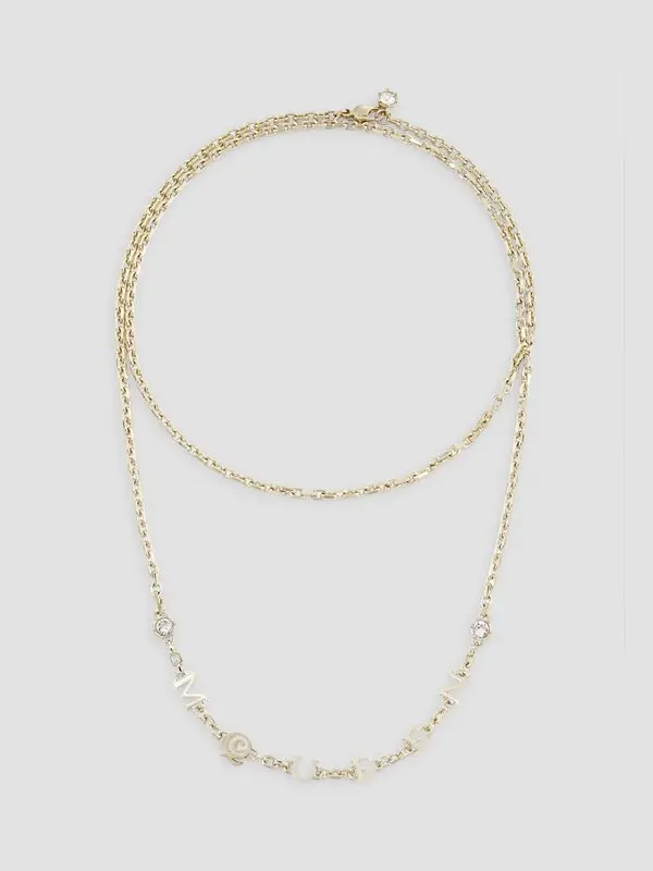 Alexander McQueen Goldtone & Glass Crystal Logo Chain Necklace