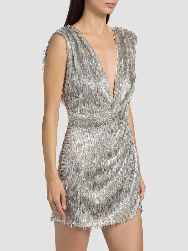 AKNVAS Eline Sequined Wrap Minidress