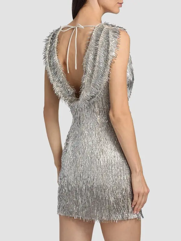 AKNVAS Eline Sequined Wrap Minidress