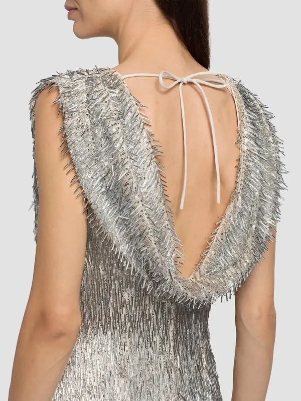 AKNVAS Eline Sequined Wrap Minidress
