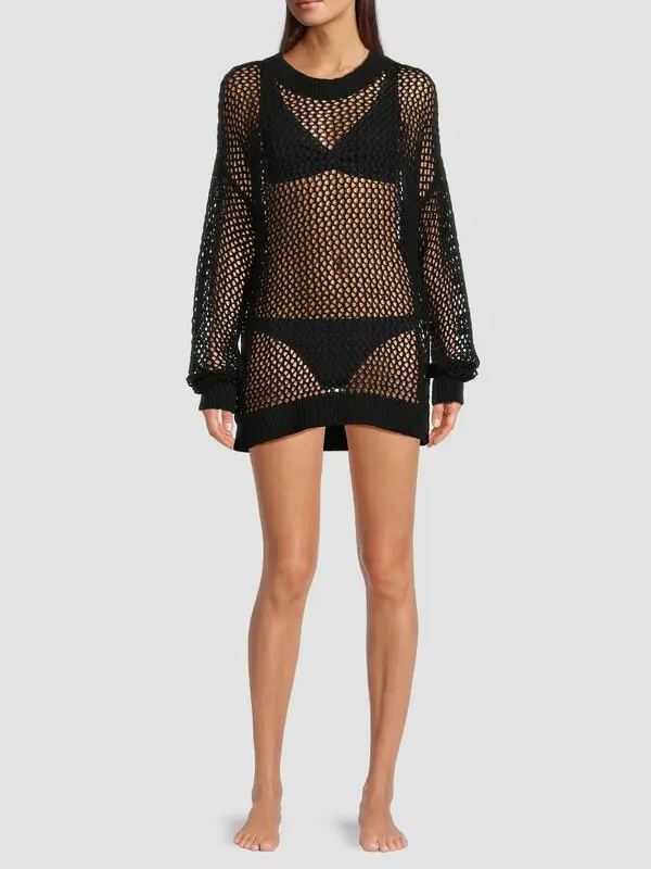 Beach Riot Hilary Cotton-blend Knit Sweater - Black