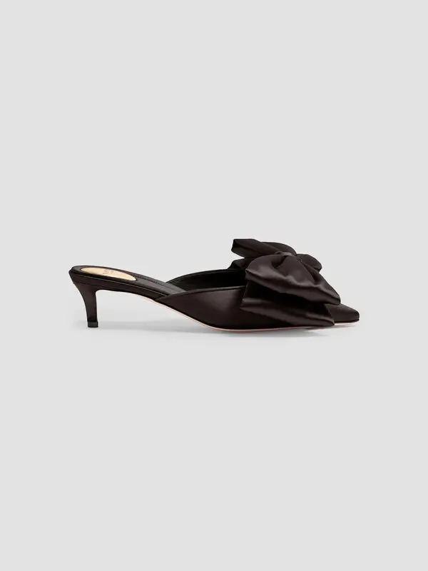 Valentino Garavani Yolande 45mm Satin Mules - Black