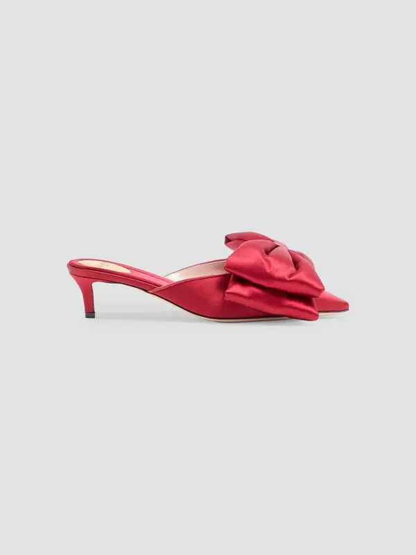 Valentino Garavani Yolande 45mm Satin Mules - Red