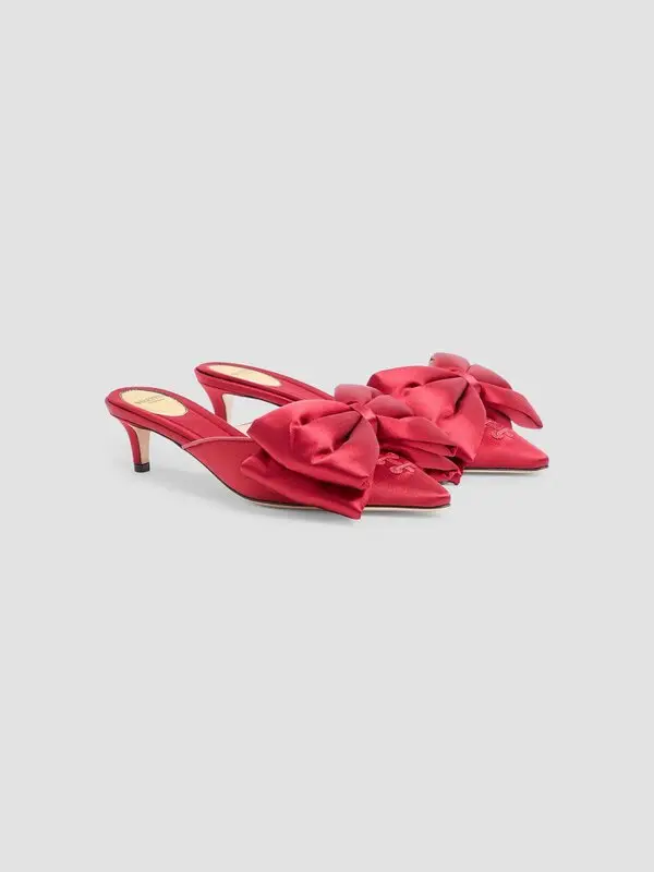 Valentino Garavani Yolande 45mm Satin Mules - Red