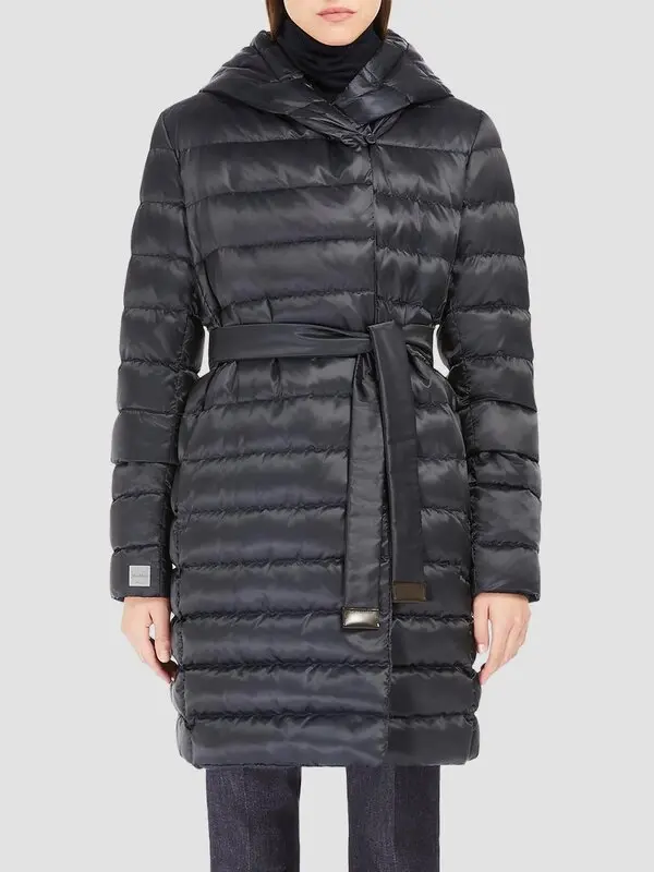Max Mara Reversible Down Jacket In Water Repellent Satin - Midnightblue