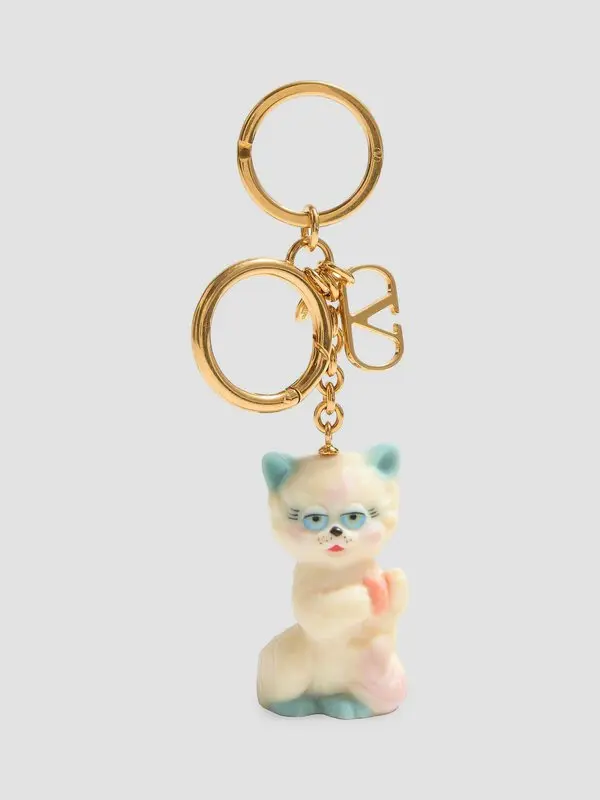 Valentino Garavani Le Chat De La Maison Nylon Bag Charm With Key Ring - Multicolorored