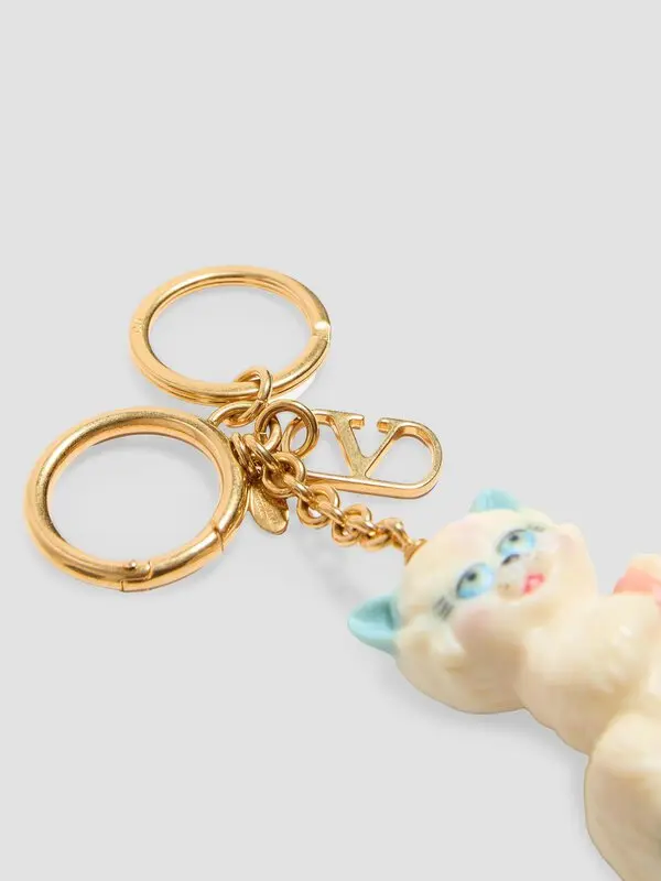 Valentino Garavani Le Chat De La Maison Nylon Bag Charm With Key Ring - Multicolorored